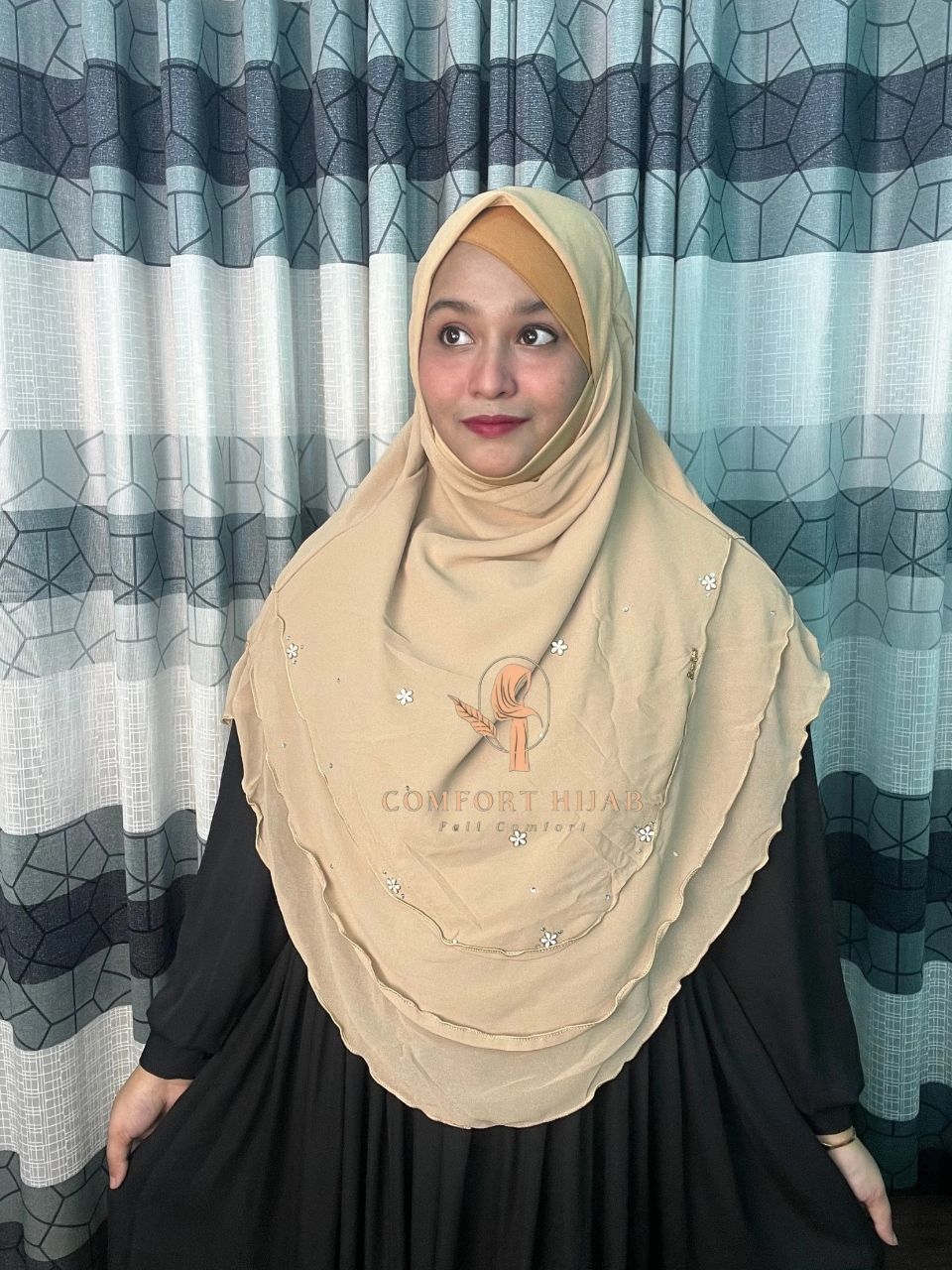 3 Layer Hijab – CREAM – Comfort Hijab